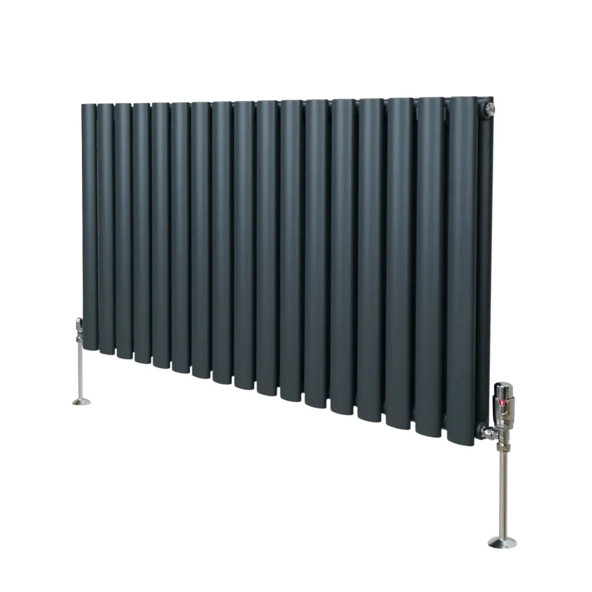 Oval Column Radiator & Valves - 600mm x 1020mm – Anthracite Grey ...