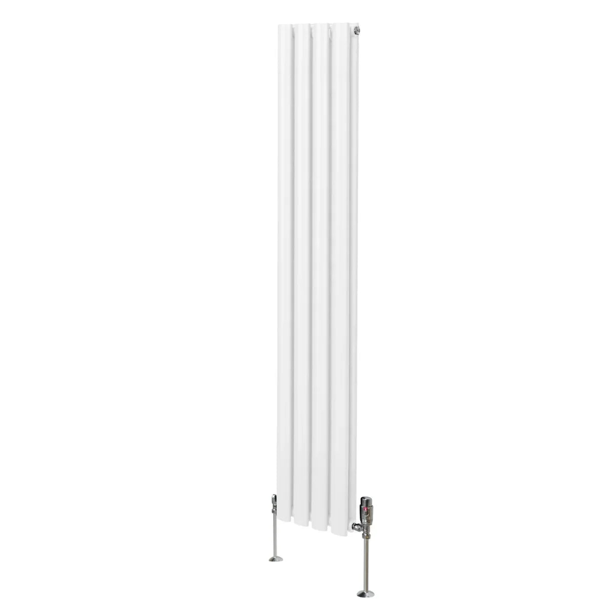 Oval Column Radiator & Valves - 1600mm x 240mm – White – Monster Shop UK