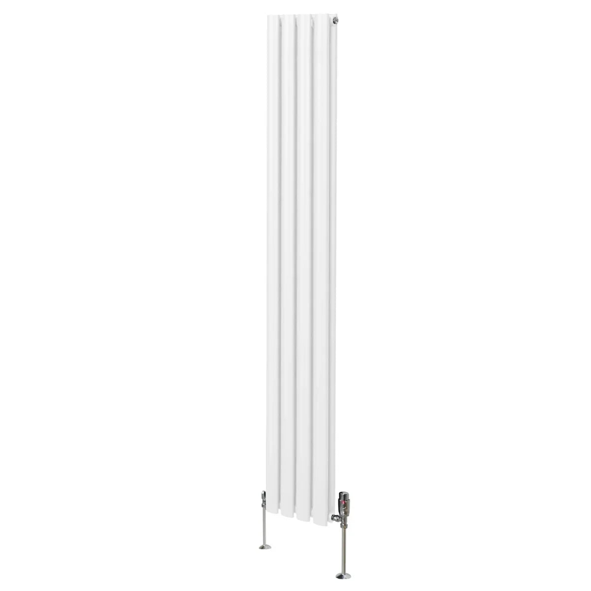 Oval Column Radiator & Valves - 1800mm x 240mm – White – Monster Shop UK