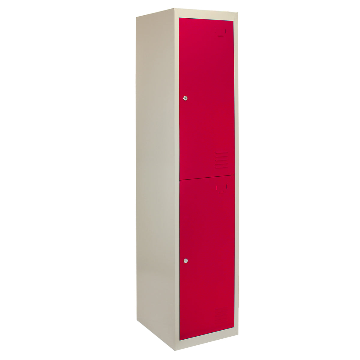 Metal Storage Lockers - Two Doors, Flatpacked, Red – Monster Shop UK